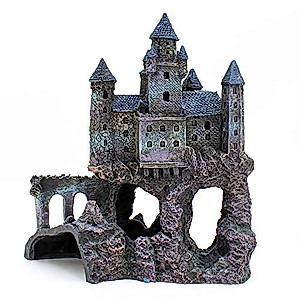 Penn-Plax Age-of-Magic Wizard’s Castle Aquarium Decoration – Safe for Freshwater and Saltwater Fish Tanks – Extra Large – Part A