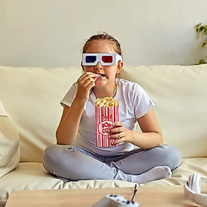 300 Pcs Paper Popcorn Bags Bulk Popcorn Bags Individual Servings Paper Sleeves Vintage Red and White Striped Pop Corn Bags for Party Movie Night Carnival Supplies Popcorn Machine Accessories (2 oz)