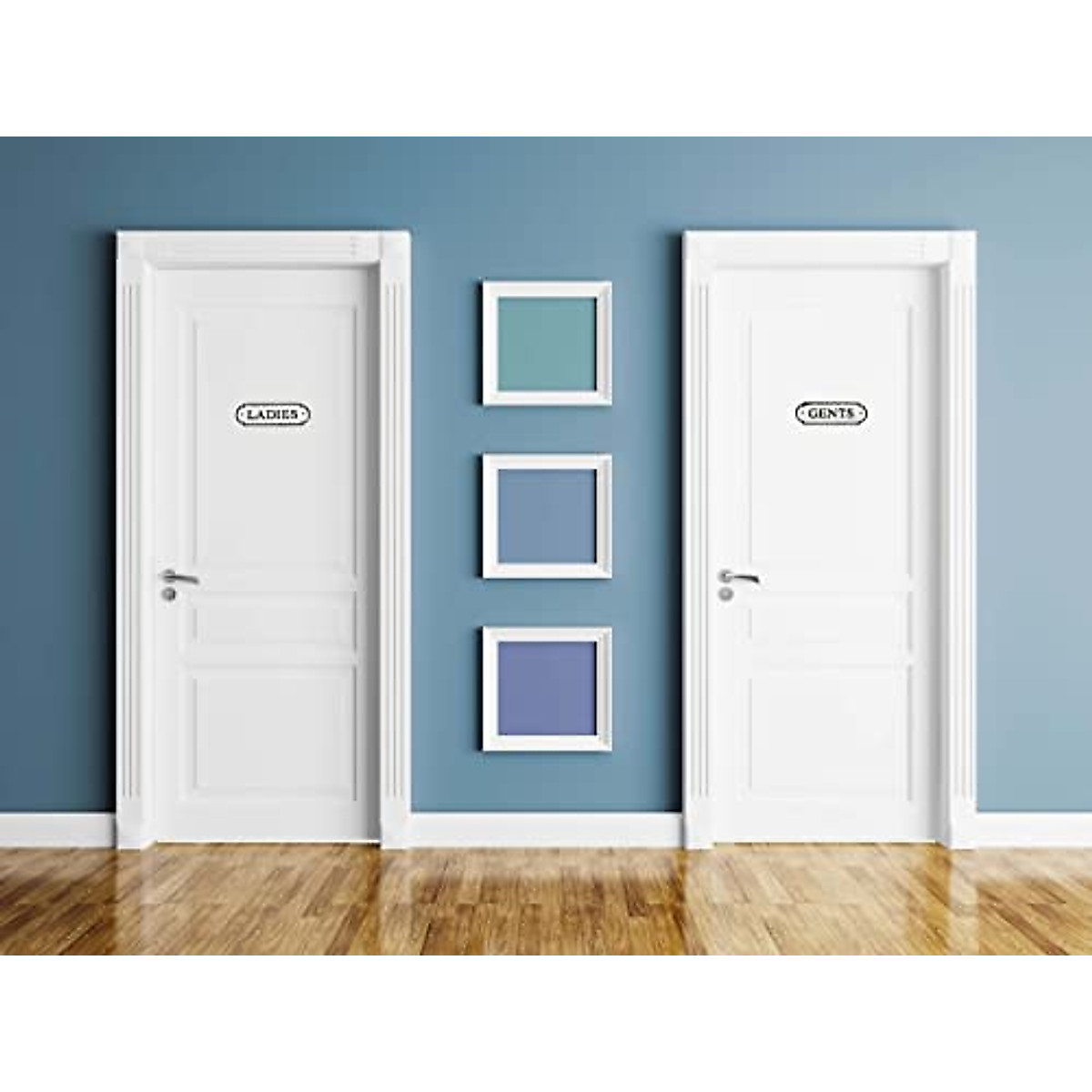 AuldHome Restroom Door Signs: Ladies and Gents; Set of 2 Cast Iron Public Bathroom Signs for Men/Women