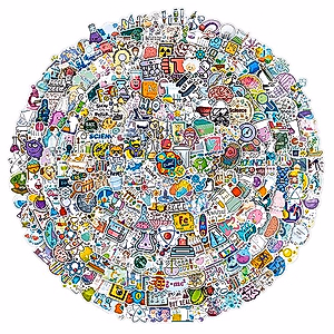 300PCS Science Stickers, 300PCS Natural Sciences Stickers Pack for Kids, Biology Chemistry Physics Math Experiment Waterproof Stickers for Student Teachers, Laboratory Decals for Laptop, Water Bottle,