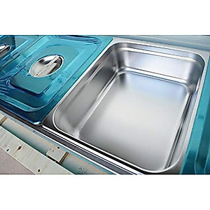 TECHTONGDA Food Soup Warmer Stove Bain Marie Commercial Canteen Buffet Steam Heater 12x8.7x6inch Pan 3 Pan