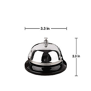 Call Bell 3.35 Inch Diameter with Metal Anti-Rust Construction, Ringing, Durable, Desk Bell Service Bell for Hotels, Schools, Restaurants, Reception Areas, Hospitals, Warehouses(Silver)