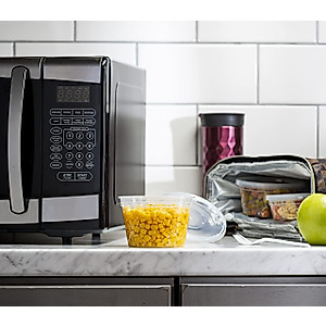 Elegant Disposables 12 OZ - 24 Sets Plastic Deli Food Storage Containers with Airtight Flexible Lids Microwavable, Leak Free, Washable, Freezer Safe.