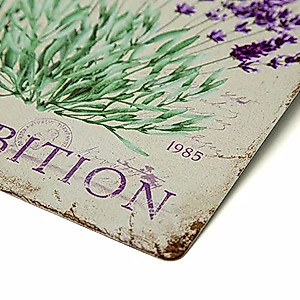 Putuo Decor Flower Art Painting Sign,Living Room or Dining Room Decor,12x8 Inches Aluminum (Lavender)