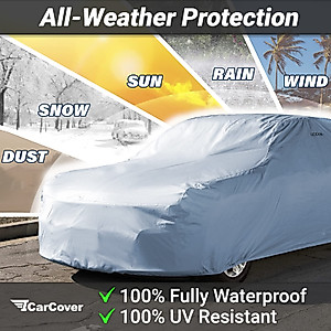 iCarCover Fits: [Chevy Camaro] 2016-2022 Premium Full Car Cover Waterproof All Weather Resistant Custom Outdoor Indoor Sun Snow Storm Protection Form-Fit Padded Cover with Straps