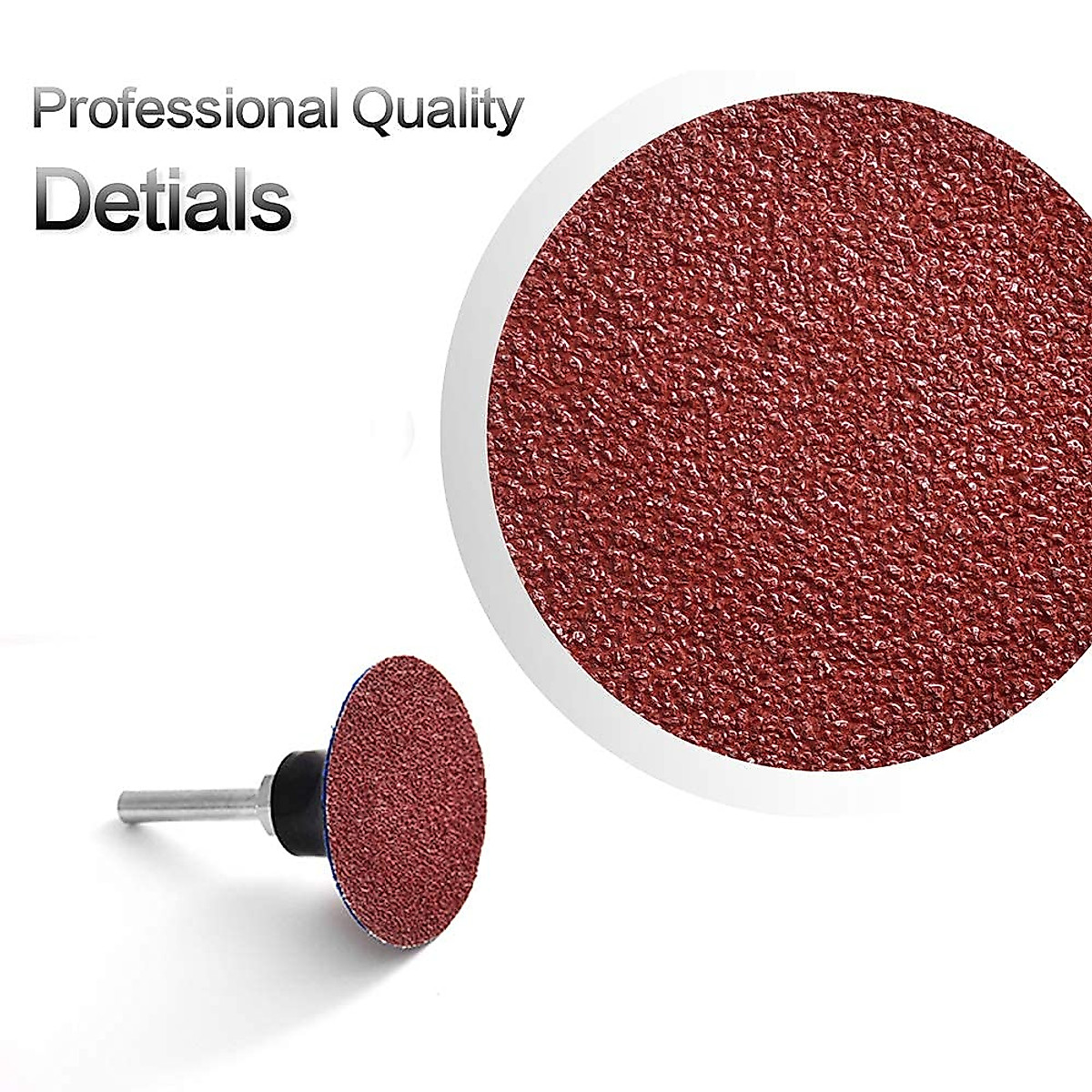 Tshya Quick Change Roll Lock Disc, 60 Pcs 60Grit 2 inch Sanding Discs Aluminum Oxide Coated Die Grinder Accessories, for Surface Prep (P60)