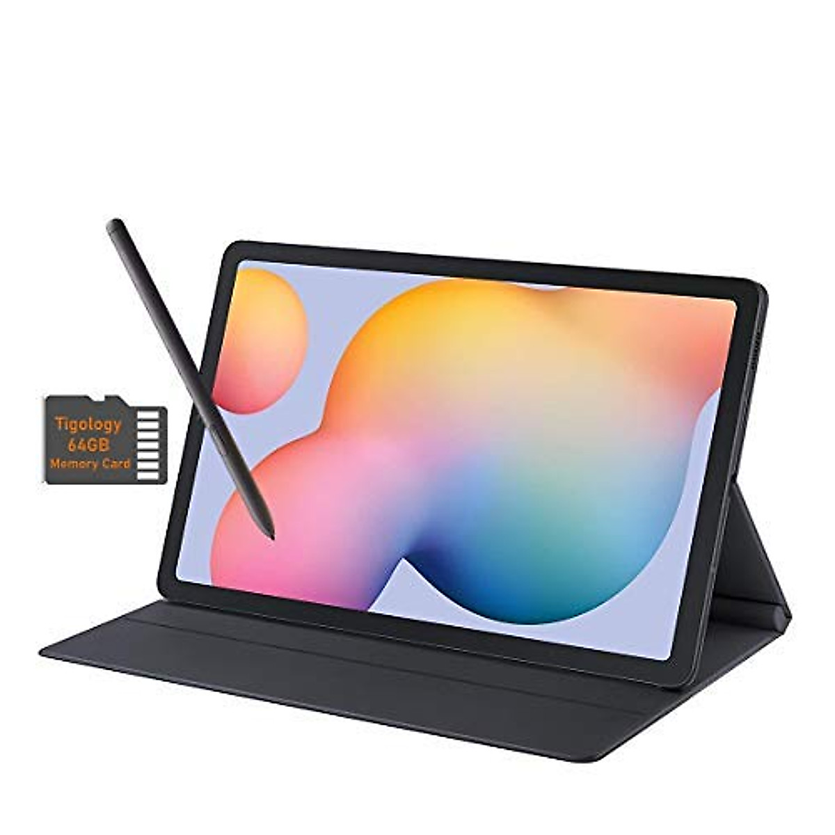 SAMSUNG Galaxy Tab S6 Lite 10.4’’ Touchscreen (2000x1200) WiFi Tablet, Octa Core Exynos 9610 CPU, 4GB RAM, 64GB SSD, Front and Rear Camera, Bluetooth, Android 10 w/S Pen, Cover & Tigology 64GB SD
