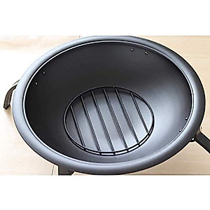 Garden Fire Pit Portable Grill Barbecue Rack Outdoor Fire Pit 42 Inch Large Bonfire Wood Burning Patio & Backyard Firepit for with Round Spark Screen with Cover BBQ Cooking for Camping Backyard