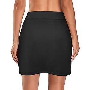 Kimmery Tennis Skirts for Women with Pockets Juniors Stretch Sports Athletic Skorts with Shorts Summer Outdoor Badminton Pickleball Bowling Active-wear Black XL