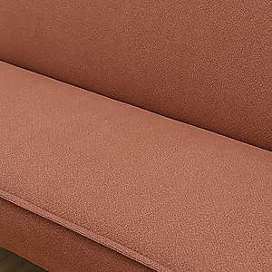 Opoiar, Fannel Futon, Modern Convertible Folding Sofa Bed Couch Sofabed, Light Brown