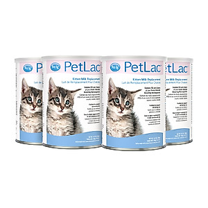 Pet-Ag PetLac Powder for Kittens - 10.5 oz, Pack of 4 - Kitten Milk Replacement Powder for Kittens Newborn to Six Weeks Old - Easy to Digest