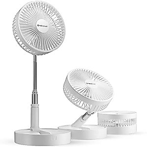 NEXAIR Premium Foldable Fan, 4 Speed Portable Fan with Adjustable Height 14” – 39.5 in, Rechargeable Folding Fan For Home And Office, Quiet Floor Fan For Bedroom, Battery Operated Fan For Travel