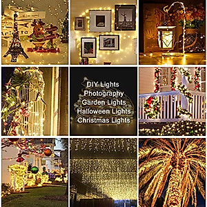 2-Pack Solar String Lights Outdoor, 480 LED Total & 170 Ft Ultra Long Starbright Solar Light with 1200mAh Battery, Solar Tree Lights for Garden Patio Yard Outdoor Christmas Decoration