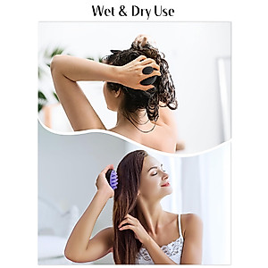 HEETA Hair Scalp Massager Brush, Updated Hair Shampoo Brush, Wet & Dry Scalp Exfoliator with Soft Silicone Bristles, Head Massager Washing Hair Care Tool for Women Men Kid for All Hair Types (Black)