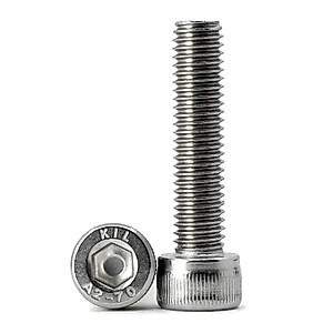 M8-1.25 x 60mm Socket Head Cap Screws Metric, Allen Socket Drive, 304 Stainless Steel (A2-70), Full Thread, Bright Finish, Machine Thread, Quantity 10