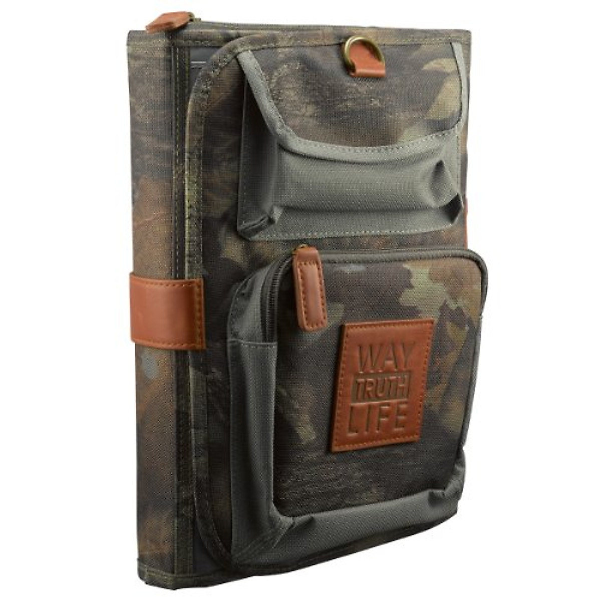Christian Art Gifts Tri-Fold Realtree Camo Bible / Book Organizer w/"Way-Truth-Life" Badge (Medium)