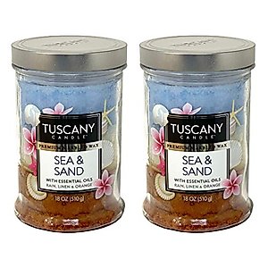 Tuscany Candle 18oz Scented Candle, Sea and Sand 2-Pack