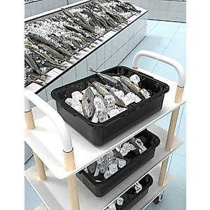 5-Pack Commercial Bus Tubs Box/Tote Box, Black Plastic Storage with Handles, Wash Basin Tub 8 Liter