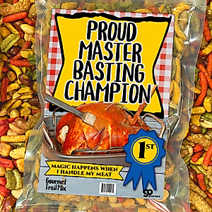 Master Basting Champion Trail Mix - Funny Meat Gifts for Mens Stockings - Turkey Baster Gag Gift for BBQ Lovers - Funny Food Gift for Grillers - Gift Basket Fillers Adults