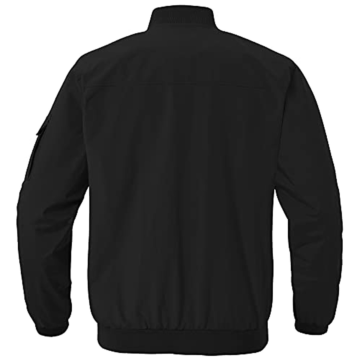 Gopune Men's Windproof Bomber Jackets Lightweight Running Windbreaker Outdoor Golf Fashion Coat Black,XL
