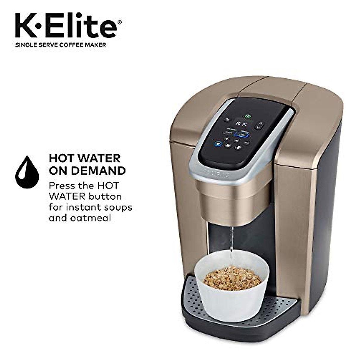 Keurig K-Elite Single Serve K-Cup Pod Coffee Maker, Brushed Gold