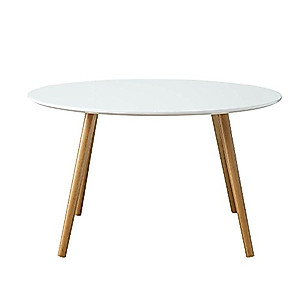 Convenience Concepts Oslo Round Coffee Table, Glossy White