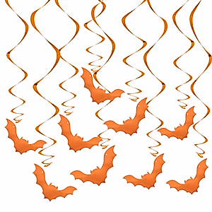 BEISHIDA Happy Halloween Hanging Swirls Halloween Decorations Black Bats Hanging Halloween Party Supplies Horror Party Decorations Pack of 15