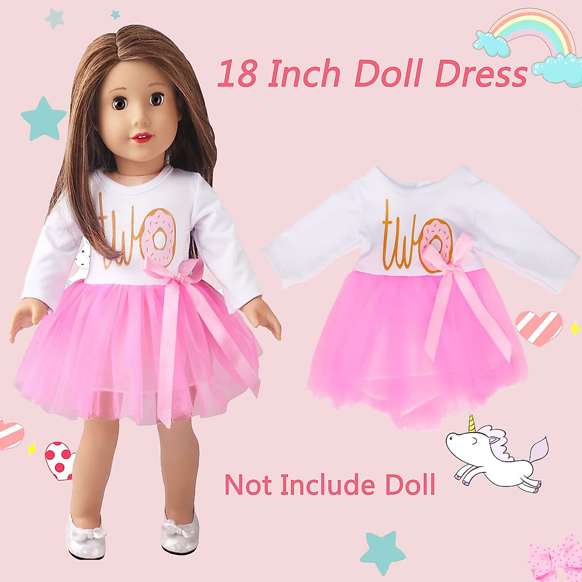 18 Inch American Doll Clothes and Accessories, Travel Play Sets for 18 Inch American Doll Stuff with Doll Clothes, Bag, Travel Pillow, Wallet and Doll Pretend Makeup Girl Toys Gifts