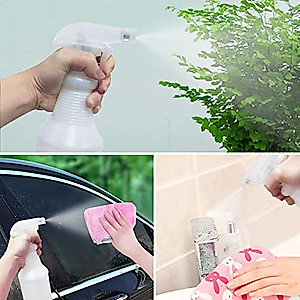 Cosywell Spray Bottle Mist Spray Stream Trigger Replacement Parts Spray Bottle Trigger Sprayer Bottle Nozzles With Pipes Fits 8 oz /16 oz 28/400 Round Neck Bottles Clear 2 Pcs (2PCS, Clear)