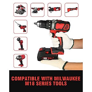 18v Battery 4Pack Replacement for Milwaukee M18 Battery 6.0Ah,High-Capacity Batteries Compaitble with Milwaukee Tools and Charger,2024 Version/New Patented