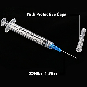 100Pack 3ml/cc with 23 G 1.5” Safety Individually Wrapped