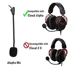 LEFXMOPHY Cloud Alpha Mic Replacement for Kingston HyperX Cloud Alpha, Alpha S Gaming Headset, 3.5mm Detachable Headphone Boom Microphone