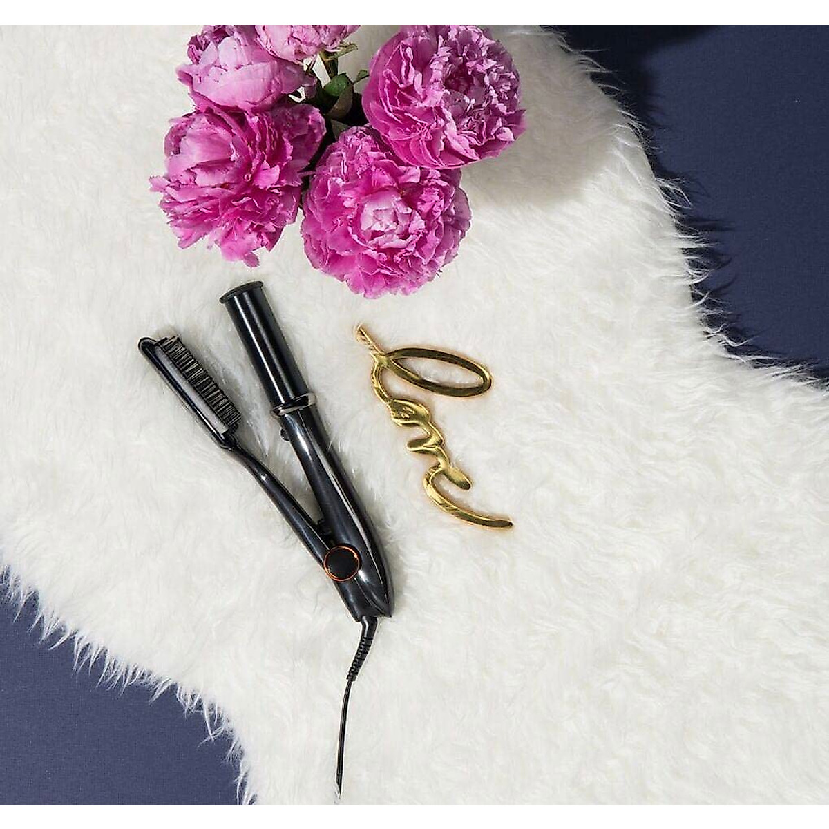 InStyler Max 1.25" Black 2-Way Rotating Iron with Sectioning Comb - Heated Tourmaline Ceramic Barrel Straightens Without Creasing for Blowout Styling & Increased Hair Volume - For All Hair Types