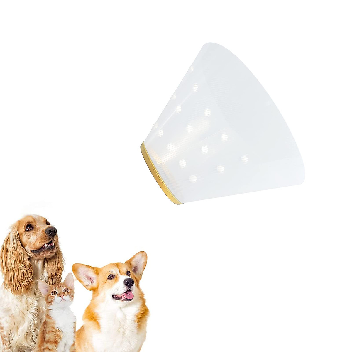 WishLotus Cat Cone Recovery, Soft Comfortable Adjustable Elizabethan Cat Collar, Pet Recovery E-Collar, Anti-Bite/Lick Pet Collar for Cat, Small Medium Dog, Rabbit (M, White)