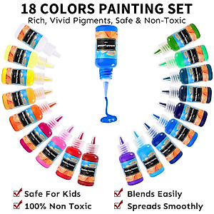 TMOL Marbling Paint Art Kit, 18 Colors Water Marbling kit, Water Art Paint Set, Arts and Crafts for Girls & Boys Ages 6-12, Craft Kits Art Set for Activities