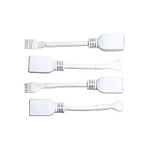 Litcessory RJ45 to 6-Pin Ethernet Cable Adapter for Philips Hue Lightstrip Plus (4 Pack - Two Pairs, White - Standard 6-PIN V3)