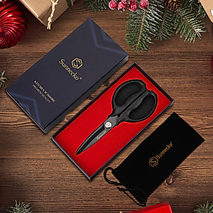 Sunnecko Kitchen Scissors All Purpose Heavy Duty Scissors Titanium Coated, Food Scissors Dishwasher Safe, Micro Serrated with Detachable Blades