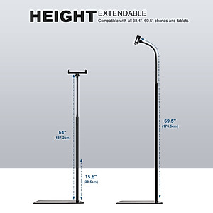 VICIALL Tablet Stand Adjustable, Gooseneck Swivel Tablet Holder Mount with Adjustable Height & Heavy Duty Stable Base, Compatible with iPad Mini, Galaxy Tab, Kindle, Cell Phones