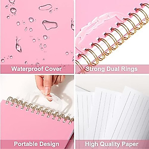 Yoment Top Spiral Notebooks Left Handed Notebooks Lined 6"x 9" College Ruled Waterproof Cover Notepad 160 Pages Spiral Notebook Durable Meeting Notebook for Work School Office Business,Pink