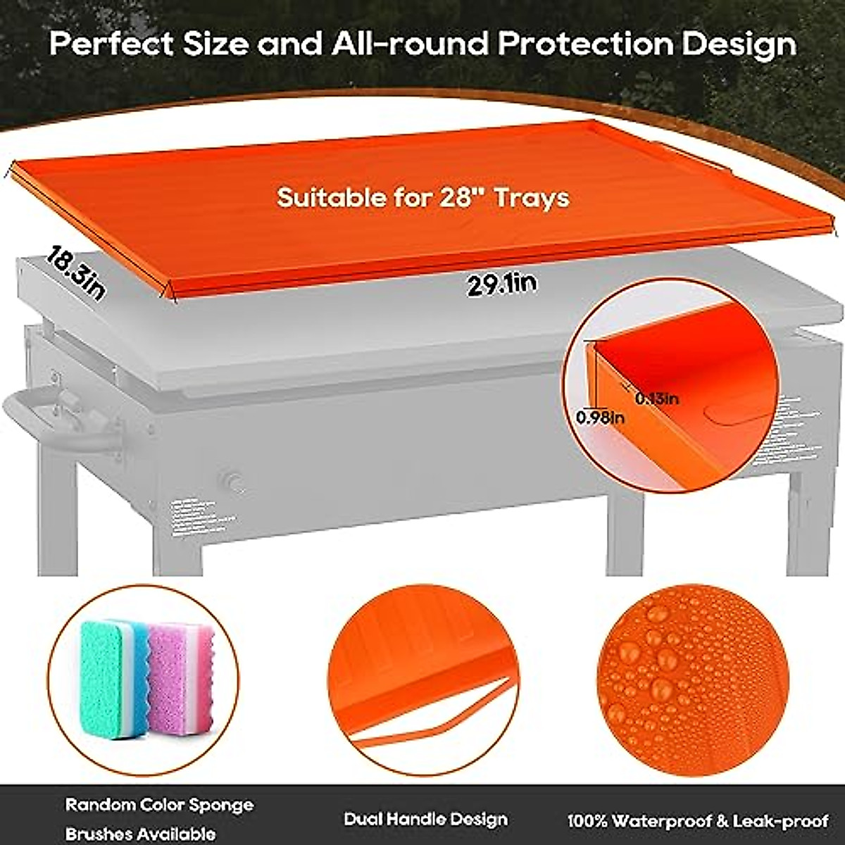 28 Inch Silicone Griddle Mat for Blackstone,Food Grade Griddle Buddy Mat for Blackstone Griddles Grill Outdoor,400°F Heat Resistant/Reusable/Easy to Clean, All Seasaon Cooking Protective