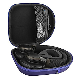 Geekria Shield Headphones Case Compatible with Sony WH-CH520, MDR-XB950BT, WH-1000XM4, MDR-XB950N1, WH-CH720N, WH-1000XM5 Case, Replacement Hard Shell Travel Carrying Bag with Cable Storage (Blue)