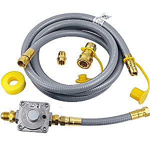 98523 10Ft 1/2" ID Natural Gas Conversion Kit Propane to Natural Gas,Natural Gas Quick Connect Hose and Regulator Only for monument Grills Model 41847NG 4-Burner Cabinet Style Natural Gas Grill
