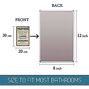 Funny Toilet Rules Warning Sign Metal Tin sign Retro Funy Bathroom Decor for Bar Cafe Pub Home 8x12 Inch
