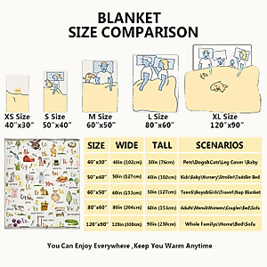 Farm Animals Blanket Cute Alphabet Blanket Alphabet Learning Gift for Kids Girls Boys Super Soft Flannel Throw Blanket for Sofa Couch Camping Travel Warm Cozy Bed Home Decor,40"x50"for Kids/Baby
