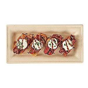 Restaurantware Pulp Safe No PFAS Added 10 x 5.1 Inch Rectangle Plates 100 Disposable Plates - Home Compostable Microwavable And Freezable Bagasse Plates For Hot And Cold Foods