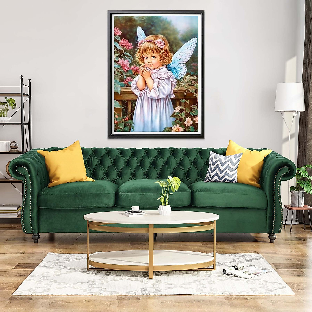 CHOSIGHT 5D Diamond Art Painting Angel Kit - DIY Paint with Diamond Art Christ Round Full Drill Craft, Home Decor Embroidery Set with Canvas, Tools, Sparkling Diamonds - 12x16 inch