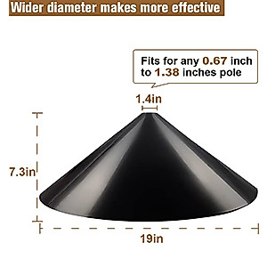 Garbuildman Squirrel Baffle for Bird Feeder Pole, Outside Pole Mount Bird House Guard for Outdoor Shepherd’s Hook, 19 Inch Diameter, 1 Pack