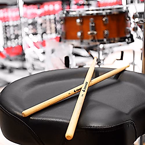 Donner Heavy Duty Drum Throne, Motorcycle Style Drum Seat, Widened Drum Chair with Upgraded Materials, Height Adjustable Padded Stool, Double Braced