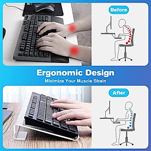 MaxGear Computer Keyboard Stand Keyboard Riser Acrylic Keyboard Stand for Desk Clear Keyboard Holder for Desk with Adjustable Height for Easy Ergonomic Typing at Office, Home, School