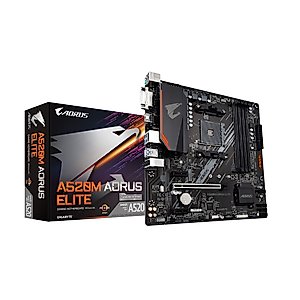 Gigabyte A520M AORUS Elite (AMD Ryzen AM4/MicroATX/5+3 Phases Digital PWM/Gaming GbE LAN/NVMe PCIe 3.0 x4 M.2/2 Display Interfaces/Q-Flash Plus/RGB Fusion 2.0/Motherboard)